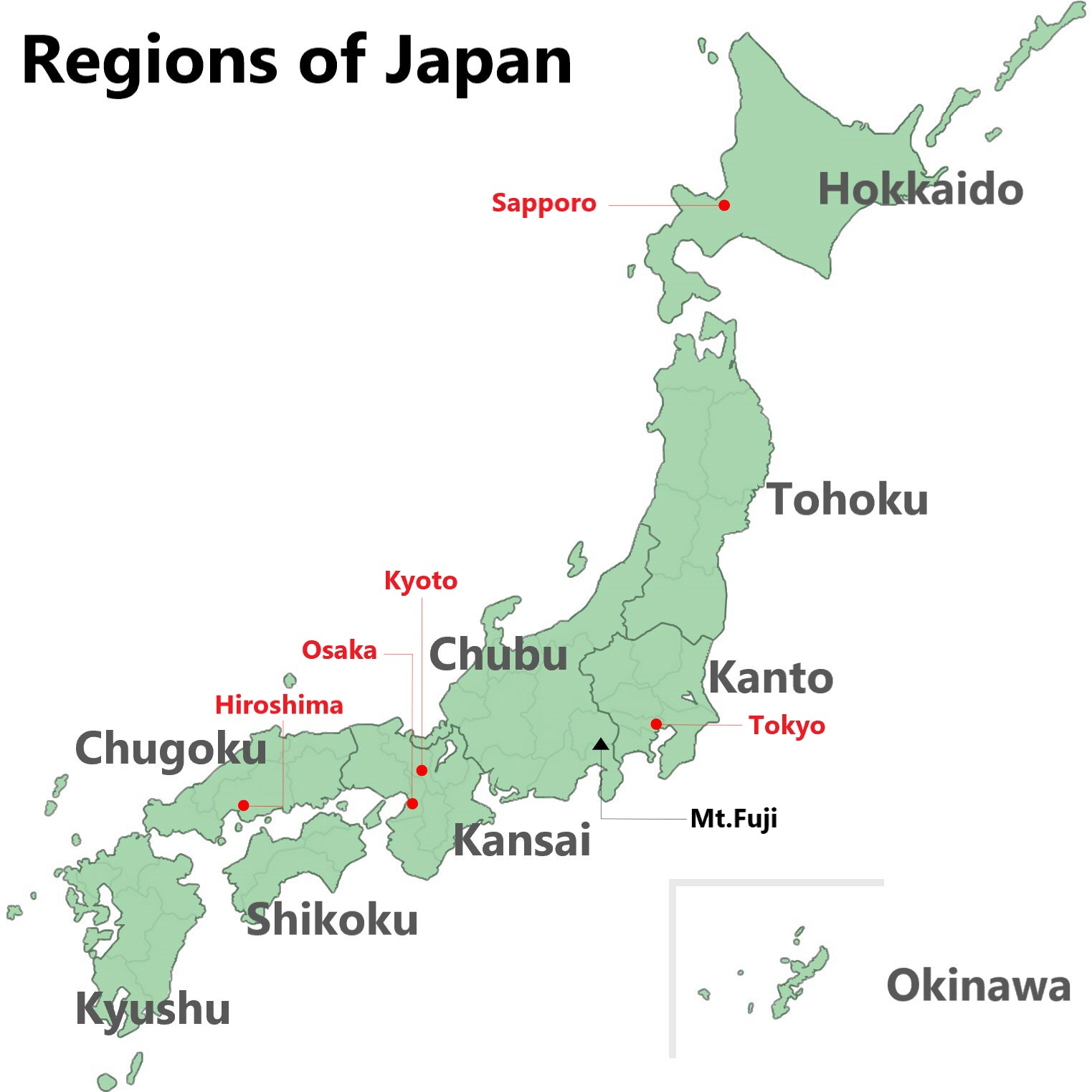 Regions of Japan - Travel in Japan
